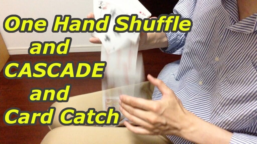 ワンハンドシャフルとカスケードからのカードキャッチ / A Card Catch from one hand shuffle and ...